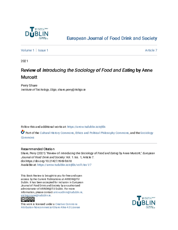 (PDF) Review of Introducing the Sociology of Food and Eating by Anne ...