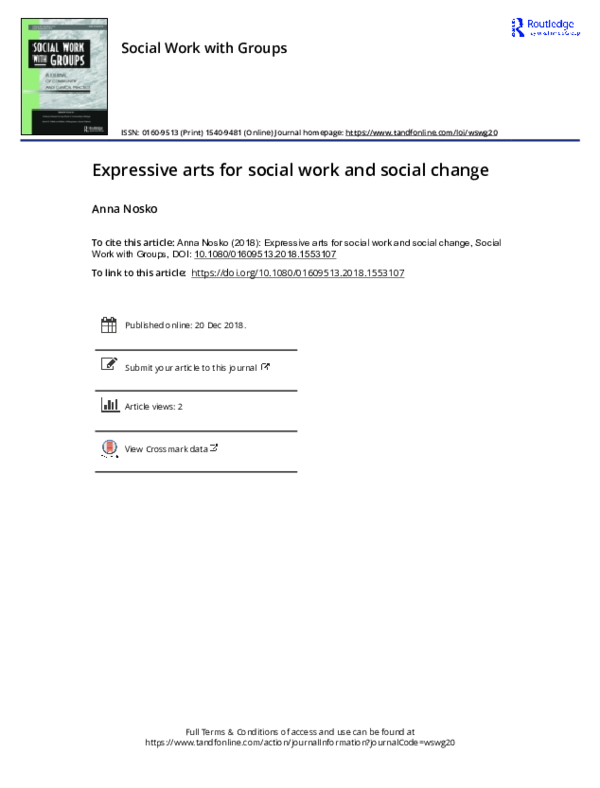 (PDF) Expressive arts for social work and social change