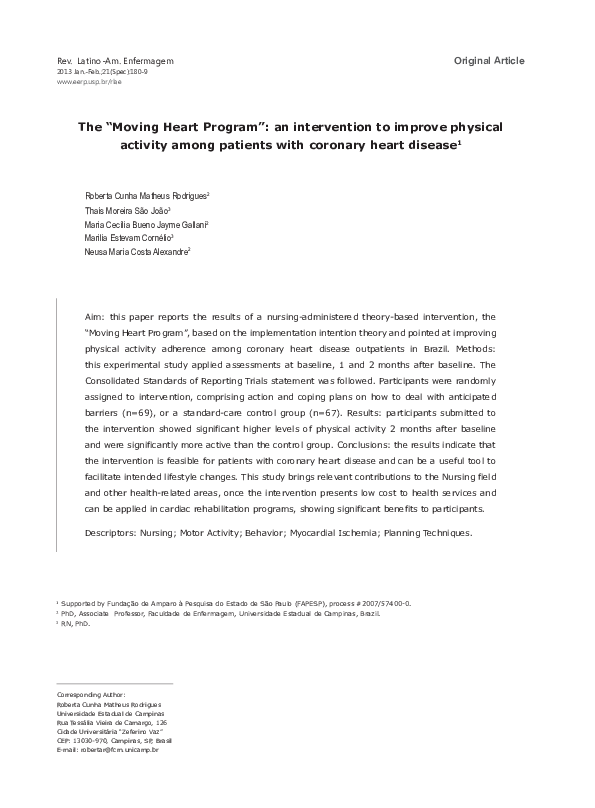 (PDF) The "Moving Heart Program": an intervention to improve physical ...