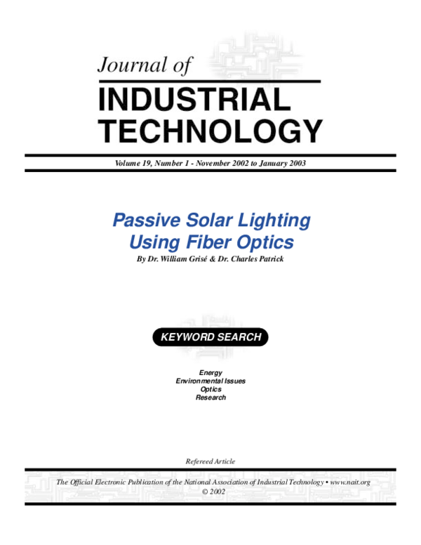 (PDF) Passive solar lighting using fiber optics