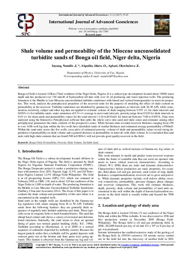 (PDF) Shale volume and permeability of the Miocene unconsolidated ...