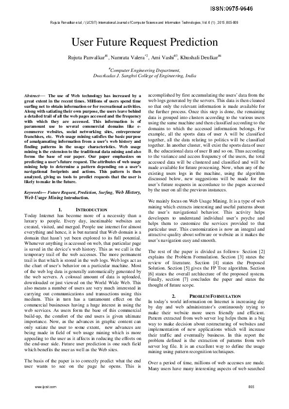 (PDF) User Future Request Prediction