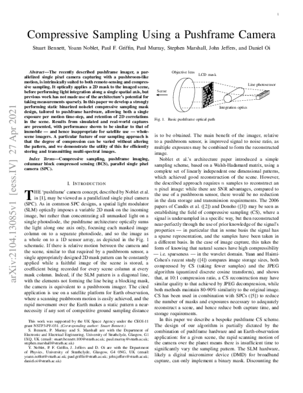 (PDF) Compressive Sampling Using a Pushframe Camera