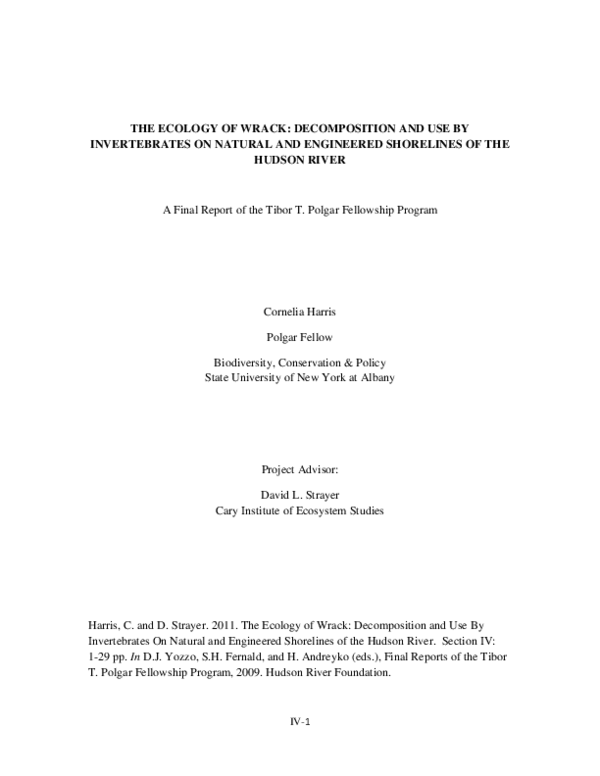 (PDF) THE ECOLOGY OF WRACK : DECOMPOSITION AND USE BY INVERTEBRATES ON ...