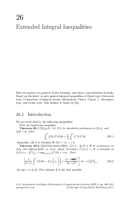 (PDF) Extended Integral Inequalities