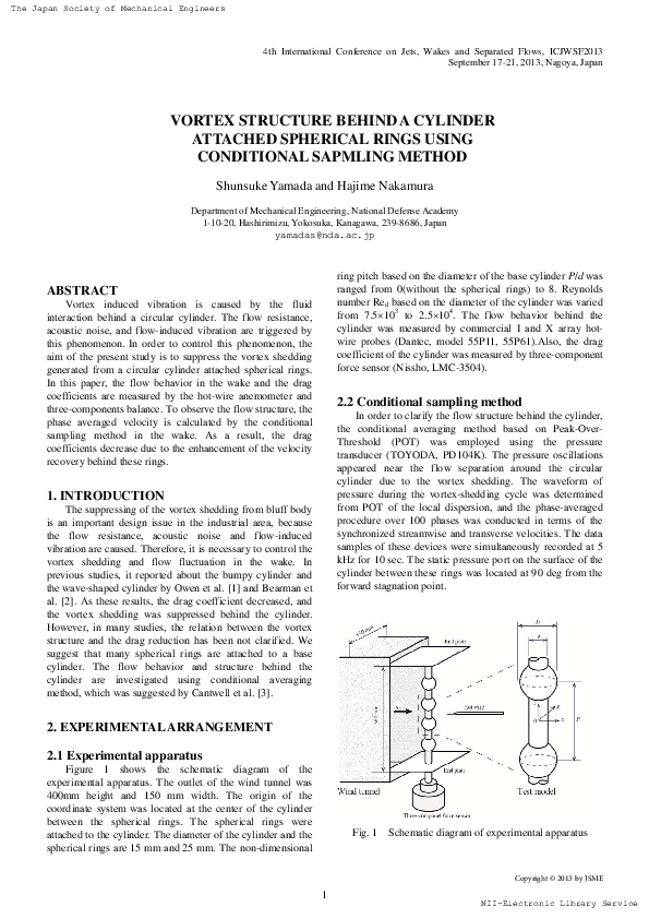 (PDF) 1152 Vortex Structure Behind a Cylinder Attached Spherical Rings Using Conditional ...