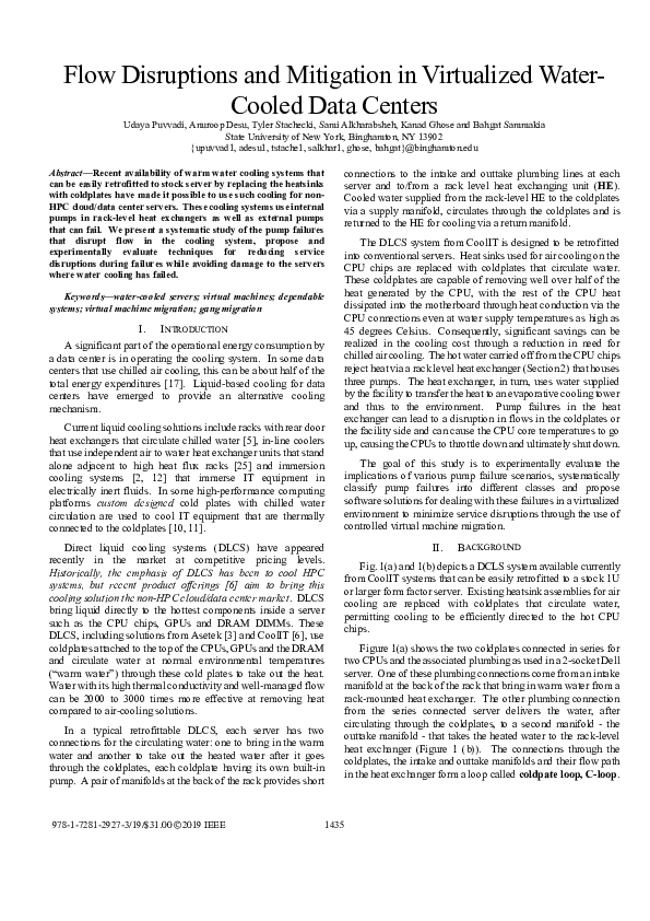 (PDF) Flow Disruptions and Mitigation in Virtualized Water-Cooled Data ...