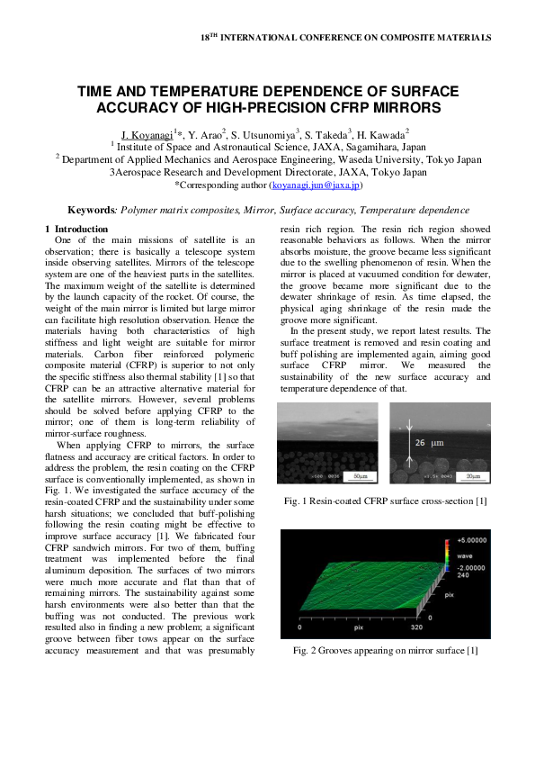 (PDF) Time and temperature dependence of surface accuracy of high-precision CFRP mirrors