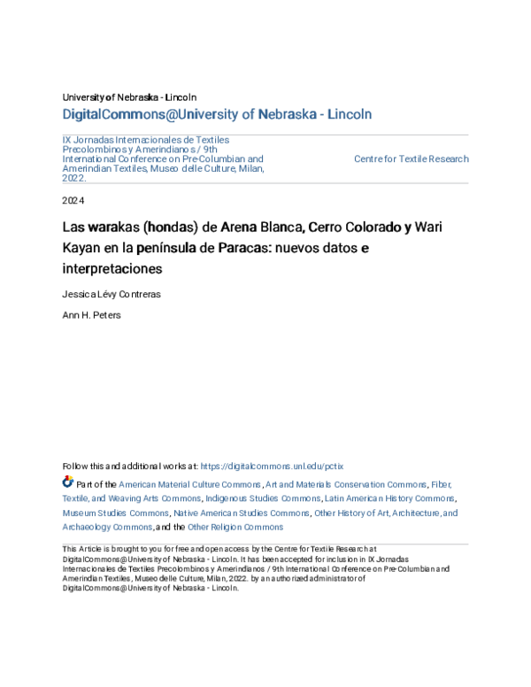 (PDF) Las warakas (hondas) de Arena Blanca, Cerro Colorado y Wari Kayan ...