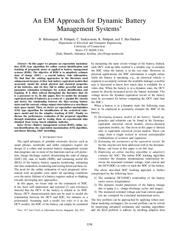 (PDF) An EM approach for dynamic battery management systems