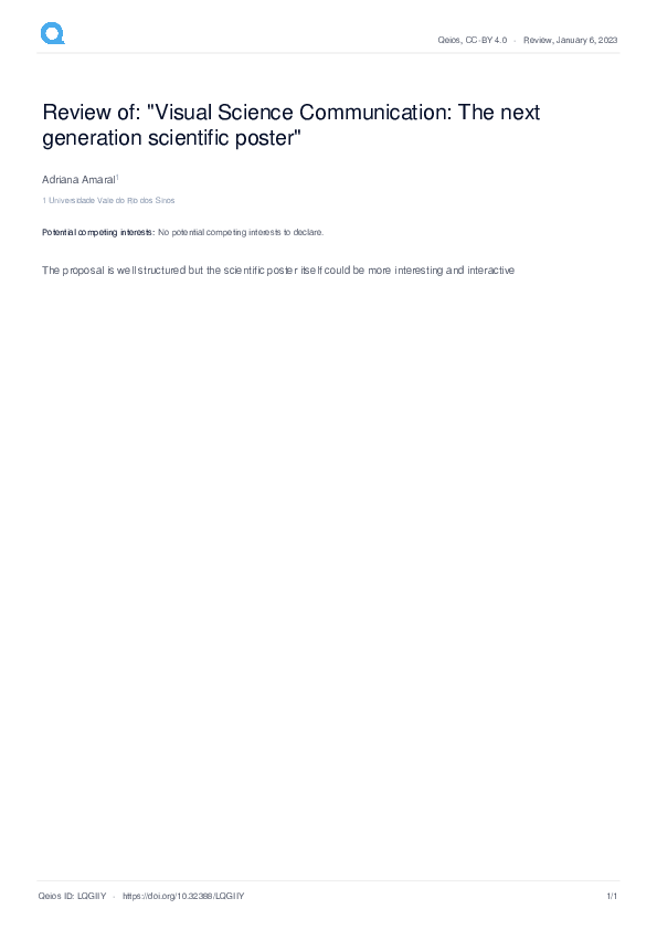 (PDF) Review of: "Visual Science Communication: The next generation ...