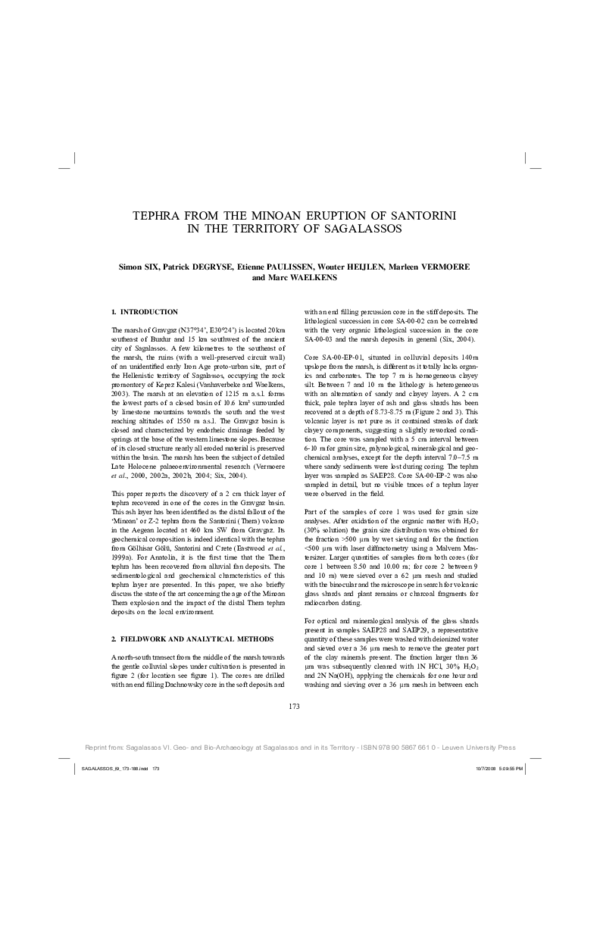 (PDF) Tephra from the Minoan Eruption of Santorini in the Territory of ...