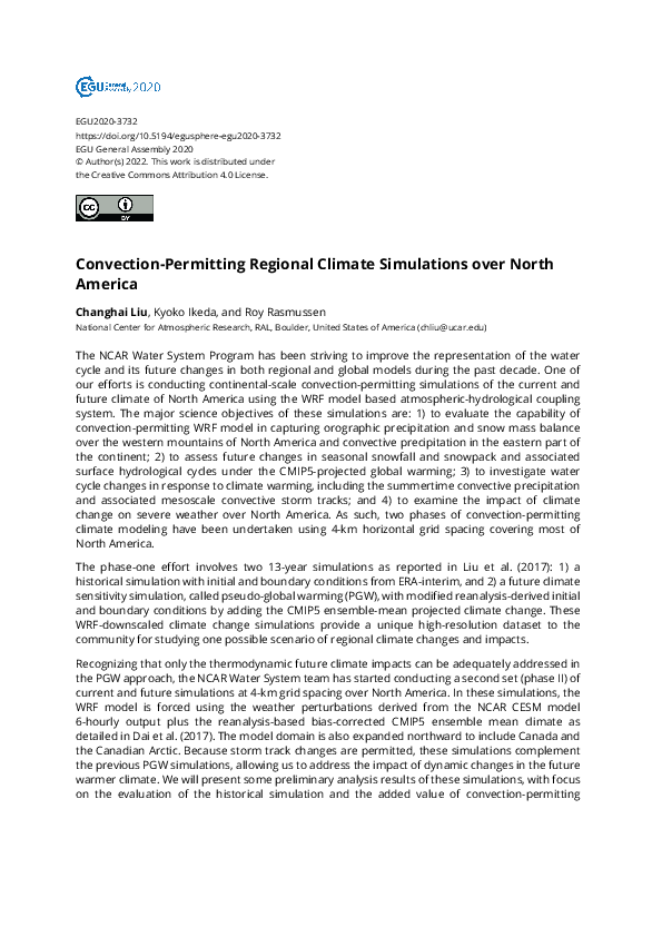 (PDF) Convection-Permitting Regional Climate Simulations over North America