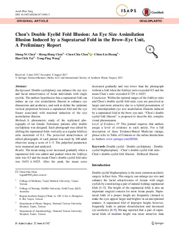 (PDF) Chen’s Double Eyelid Fold Illusion: An Eye Size Assimilation ...