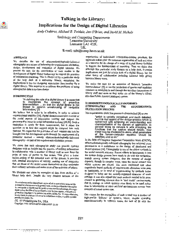 (PDF) Talking in the library