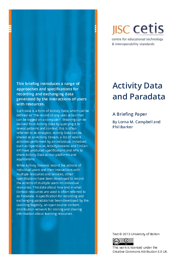 (PDF) Activity data and paradata
