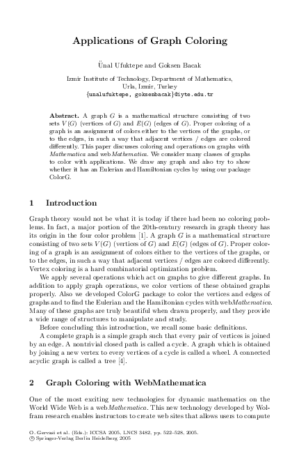 (PDF) Applications of Graph Coloring