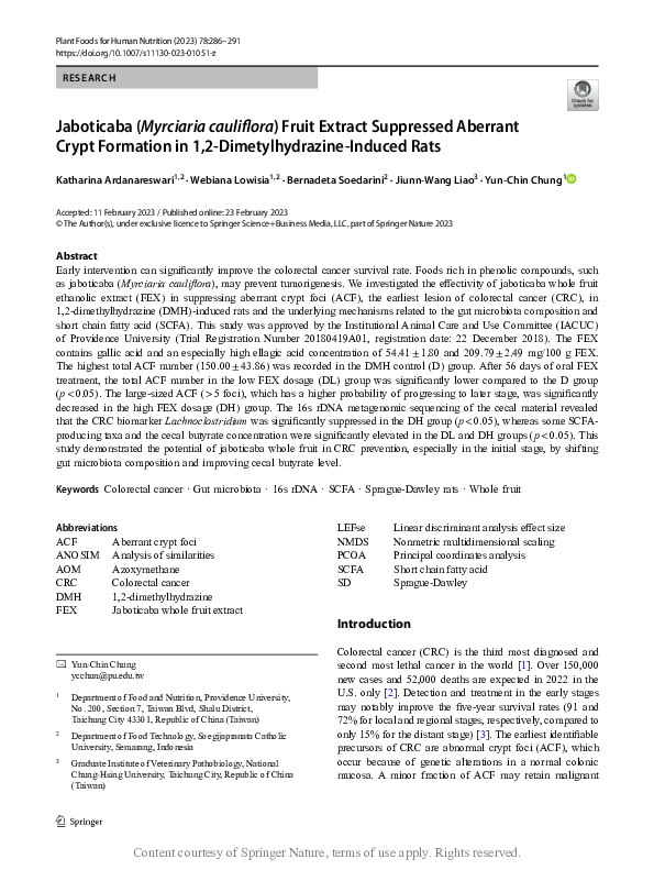 (PDF) Jaboticaba Myrciaria cauliflora Fruit Extract Supp