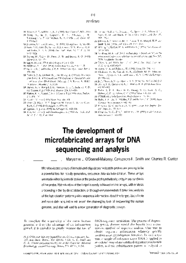 (PDF) The development of microfabricated arrays for DNA sequencing and ...