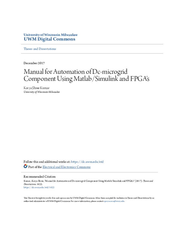 (PDF) Manual for Automation of Dc-microgrid Component Using Matlab ...