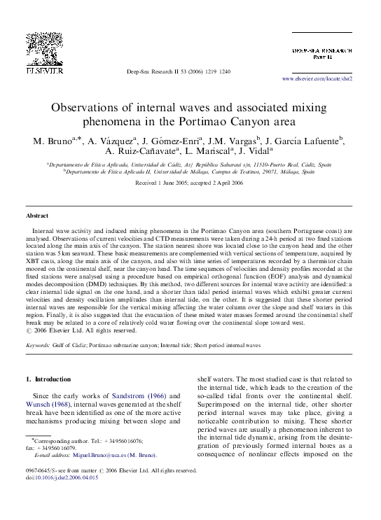 (PDF) Observations of internal waves and associated mixing phenomena in ...