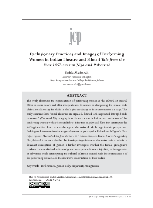 (PDF) Exclusionary Practices and Images of Performing Women in Indian ...
