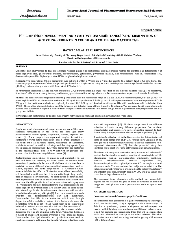 (PDF) HPLC METHOD DEVELOPMENT AND VALIDATION: SIMULTANEOUS DETERMINATION OF ACTIVE INGREDIENTS ...