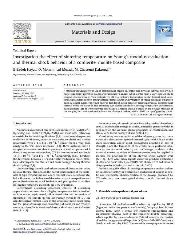 (PDF) Investigation the effect of sintering temperature on Young’s ...
