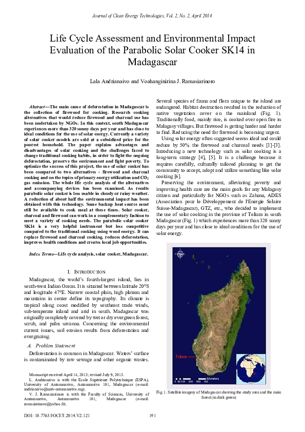 (PDF) Life Cycle Assessment and Environmental Impact Evaluation of the ...