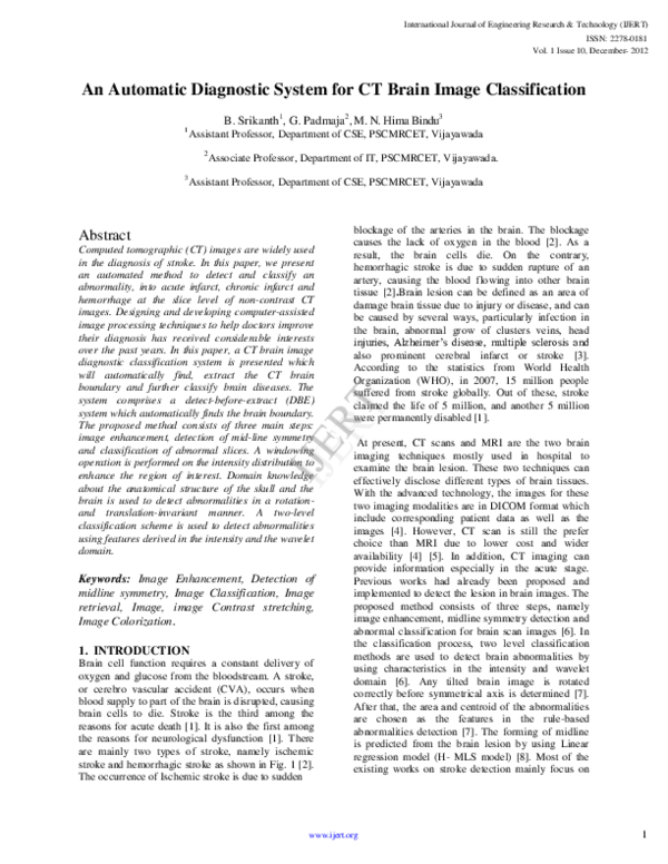 (PDF) An Automatic Diagnostic System for CT Brain Image Classification