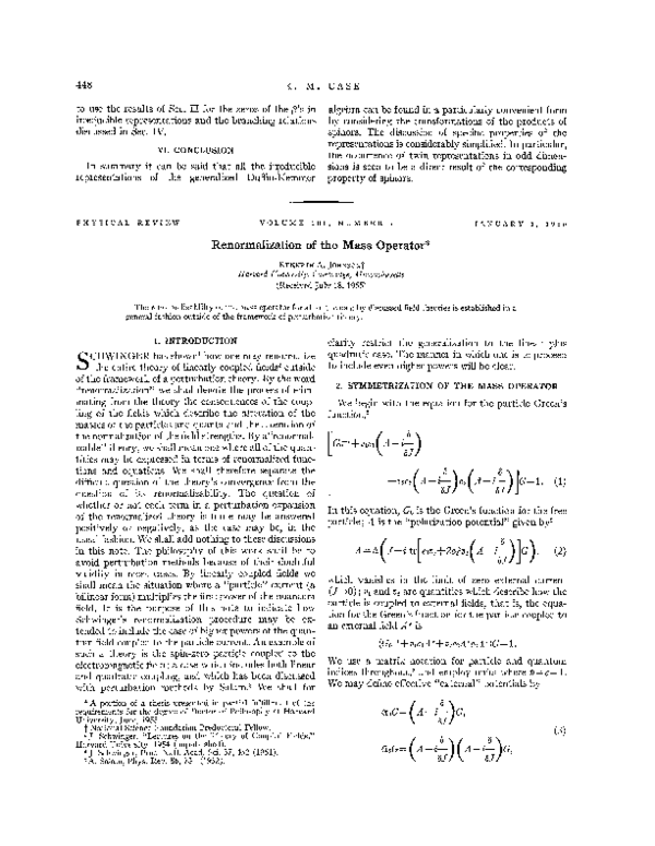 (PDF) Renormalization of the Mass Operator