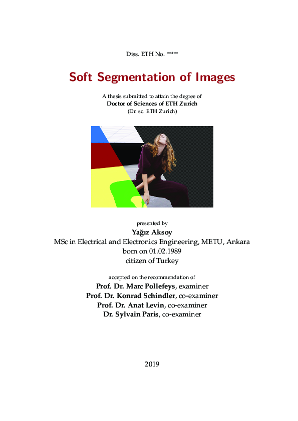 (PDF) Soft Segmentation of Images