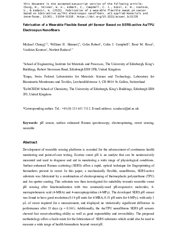 (PDF) Fabrication of a Wearable Flexible Sweat pH Sensor Based on SERS ...