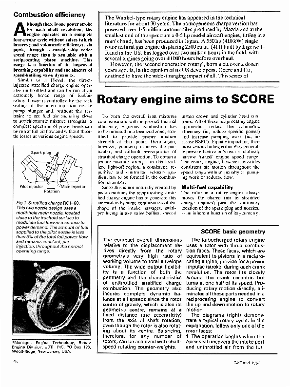 (PDF) Rotary engine aims to SCORE goals this decade