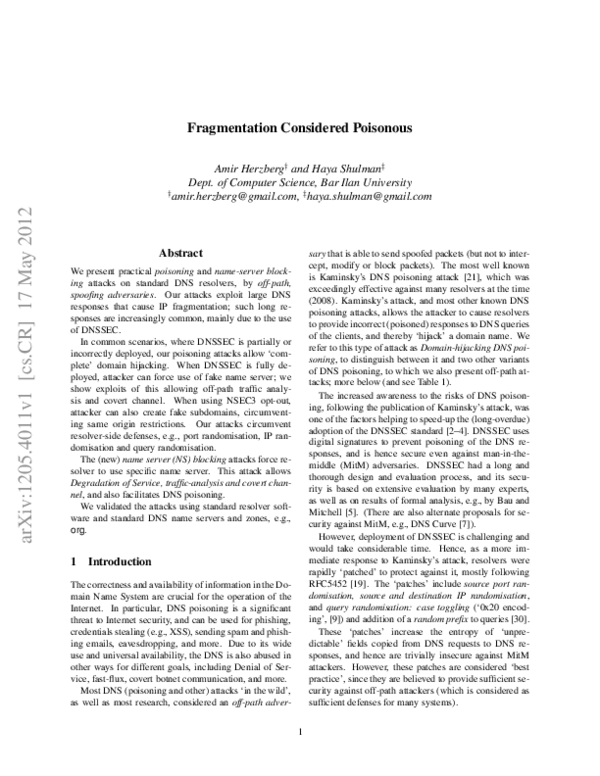 (PDF) Fragmentation Considered Poisonous
