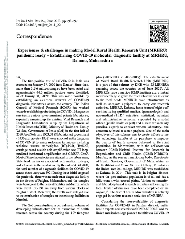 (PDF) . Experiences challenges in making Model Rural.