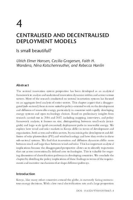 (PDF) Centralised and decentralised deployment models