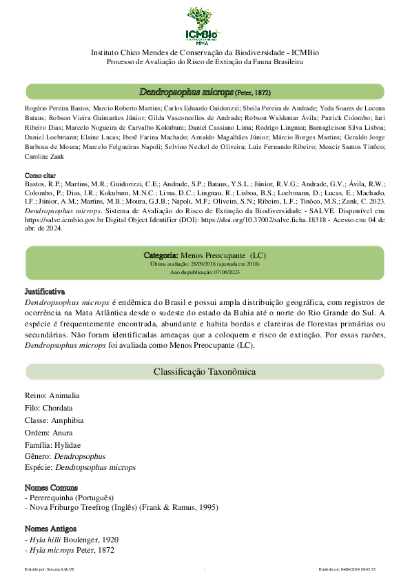 (PDF) Ficha de Dendropsophus microps