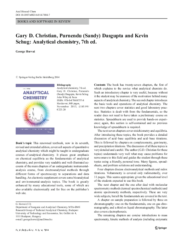 (PDF) Gary D. Christian, Purnendu (Sandy) Dasgupta and Kevin Schug ...