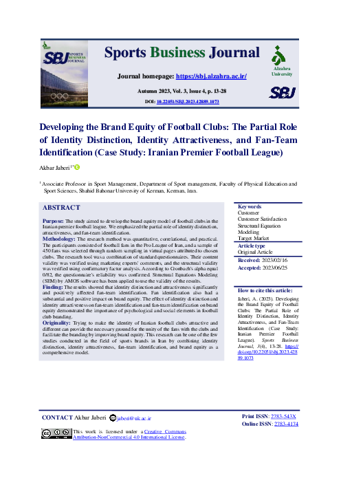 (PDF) Developing the Brand Equity of Football Clubs: The Partial Role ...