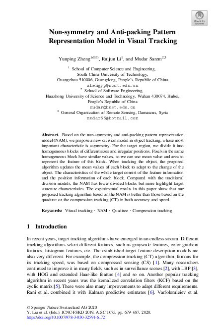 (PDF) Non-symmetry and Anti-packing Pattern Representation Model in Visual Tracking | Mudar ...