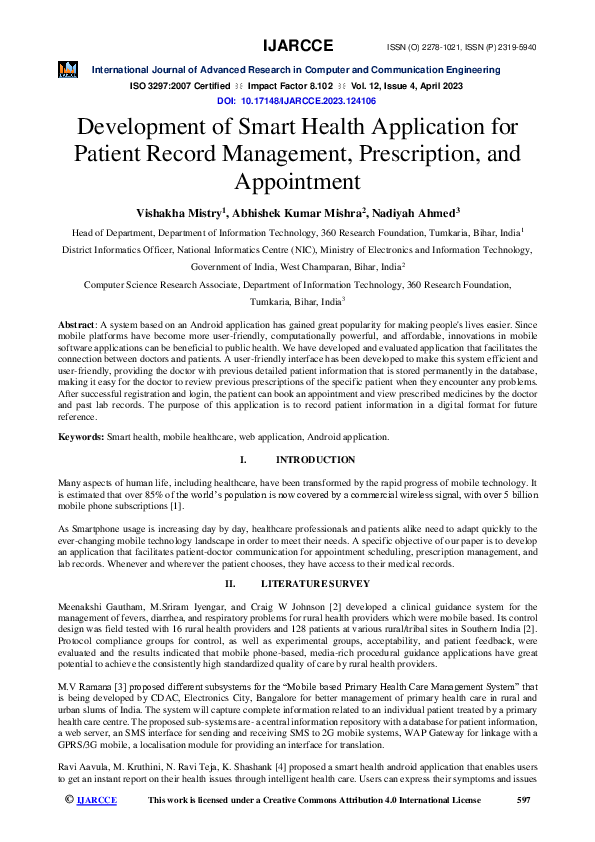 (PDF) Smart Health App for Patient Management