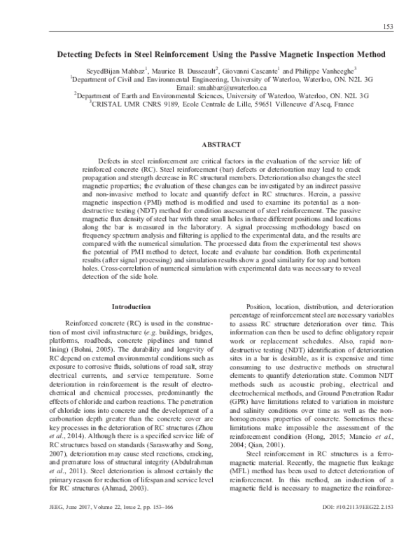 (PDF) Detecting Defects in Steel Reinforcement Using the Passive ...
