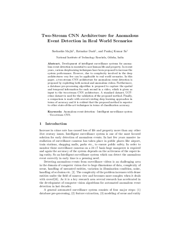 (PDF) Two-Stream CNN Architecture for Anomalous Event Detection in Real ...