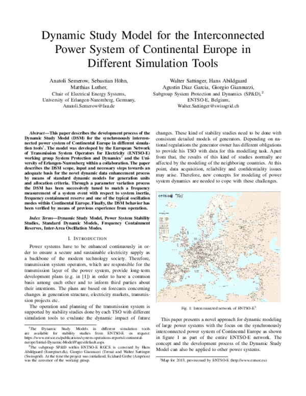 (PDF) Dynamic Study Model for the interconnected power system of ...