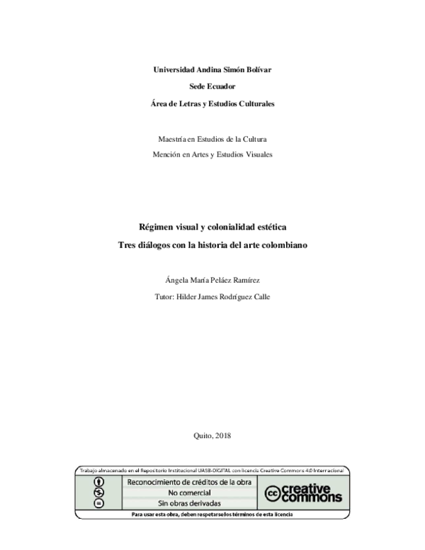 (PDF) Régimen visual y colonialidad estética: tres diálogos con la ...