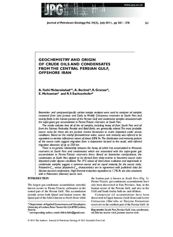 (PDF) Geochemistry and Origin of Crude Oils and Condensates from the ...