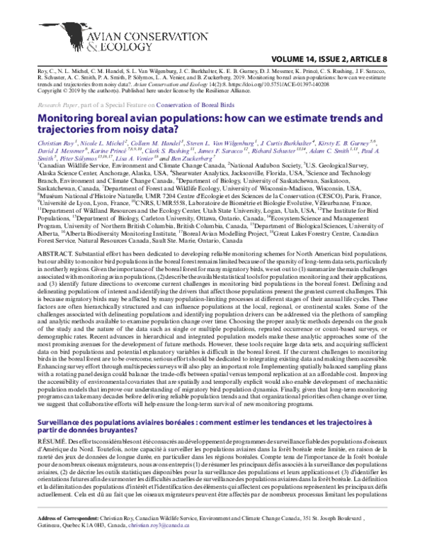 (PDF) Monitoring boreal avian populations: how can we estimate trends ...