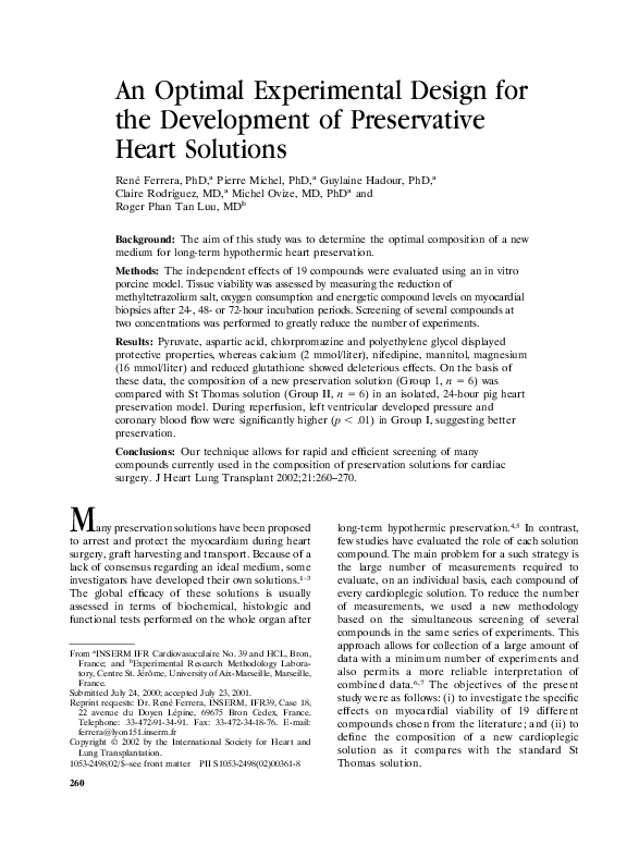 (PDF) An optimal experimental design for the development of ...