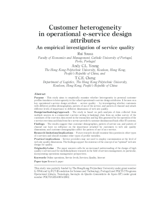 (PDF) Customer heterogeneity in operational e-service design attributes ...